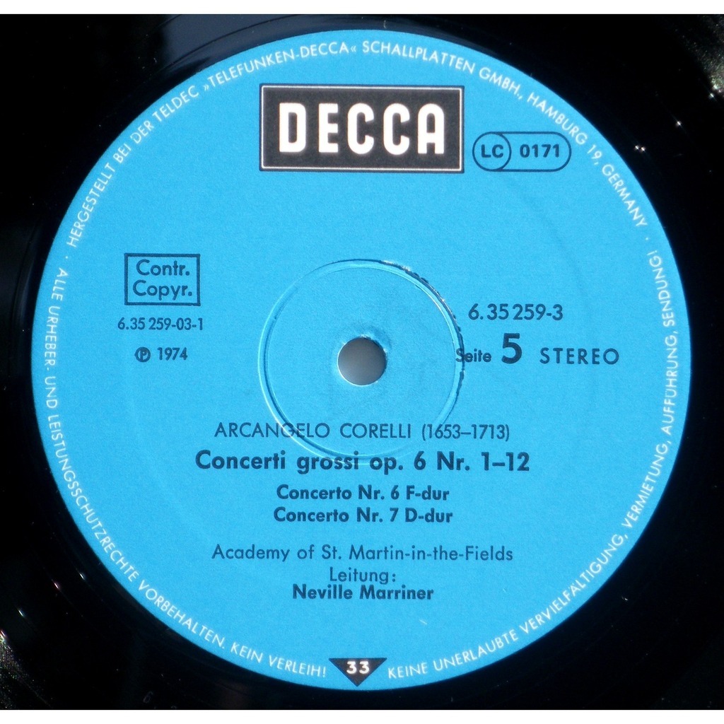 Corelli concerti op 6 academy ot st martin in the fields marriner by Corelli Concerti Op 6 ...