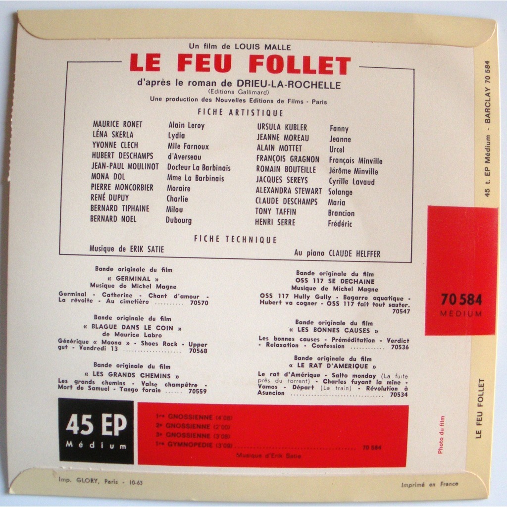 Le feu follet - Erik Satie - ( 7'' (EP) ) - 売り手： paskale - Id:115552816
