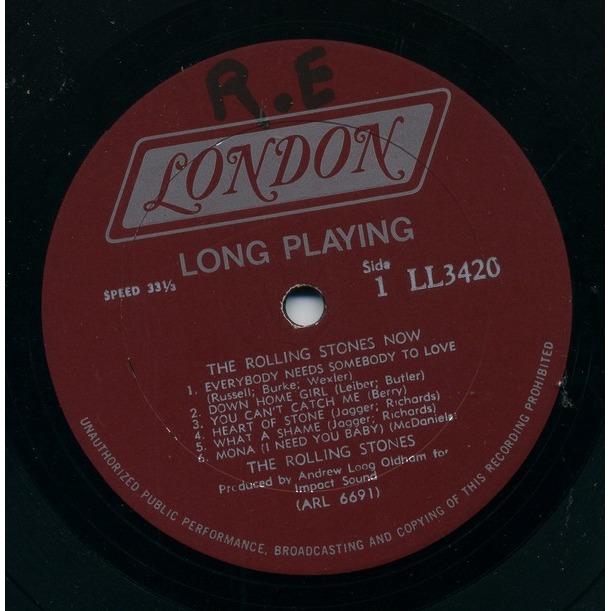 Now Mono Issue Backside With Long Text By Rolling Stones Lp With Capricordes Ref 115740841