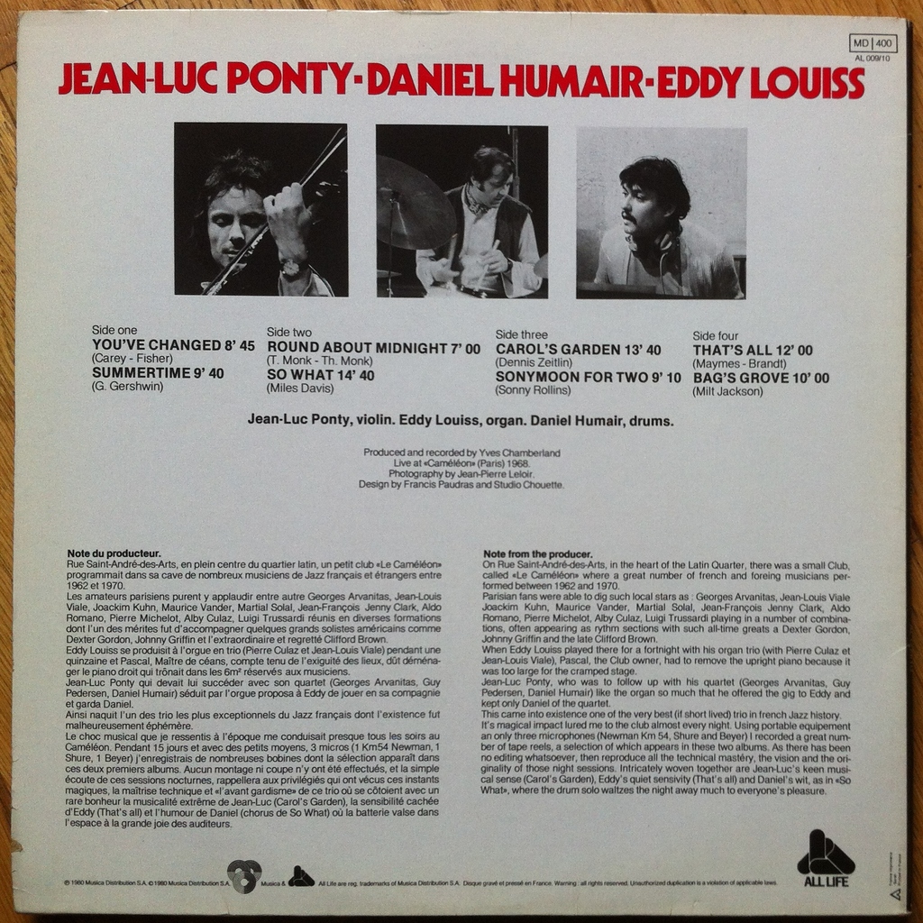 As trio hlp ( live in paris 1988 ) by Jean-Luc Ponty / Daniel Humair ...