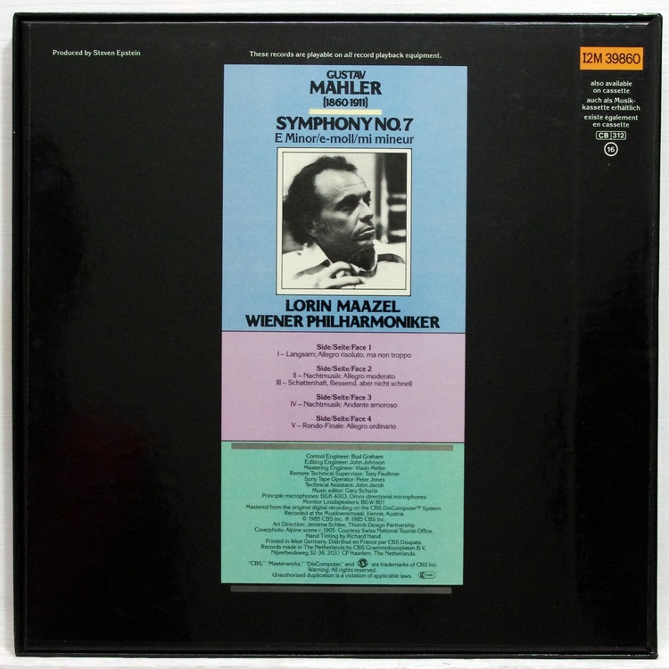 Mahler : symphony no.7 by Lorin Maazel, LP Box set with elyseeclassic ...