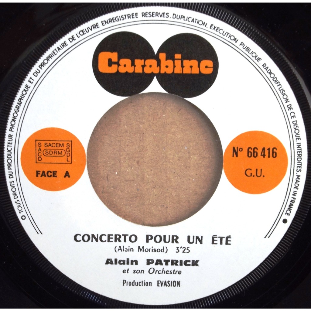 Concerto pour un été / a pobreza de Alain Patrick, SP chez vinyl59 ...