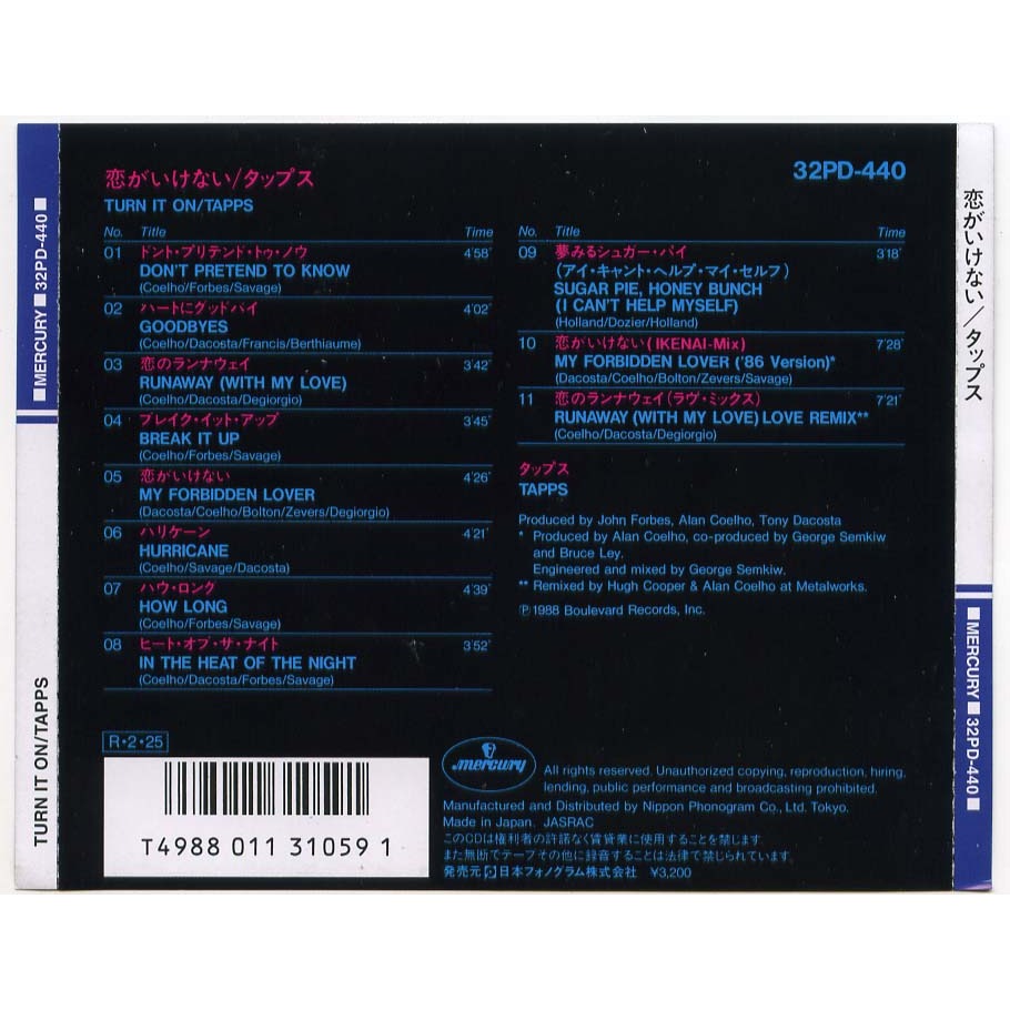 Turn it on by Tapps, CD with music-fun - Ref:116004717