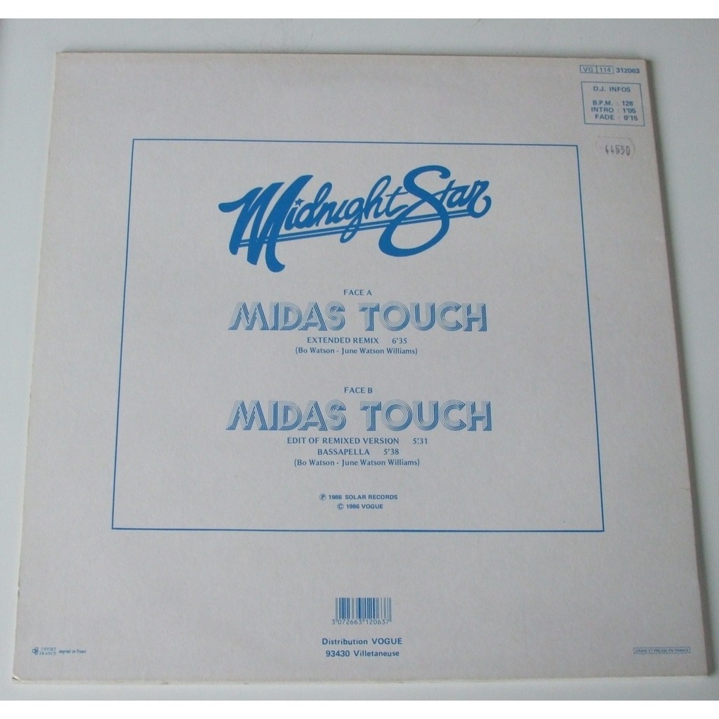 Midas touch de Midnight Star, Maxi 45T chez dom88 - Ref:116315929