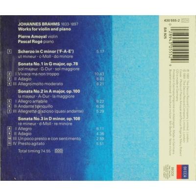 3 violin sonatas by Brahms, Johannes, CD with melomaan - Ref:116317173