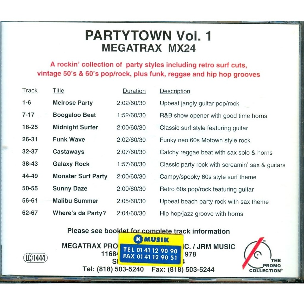 Partytown vol.1 megatrax by Jeff Richman, CD with olivier95460 - Ref ...