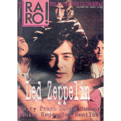 Raro! (n.72 nov. 1996) (italian 1996 led zeppelin front cover collector ...
