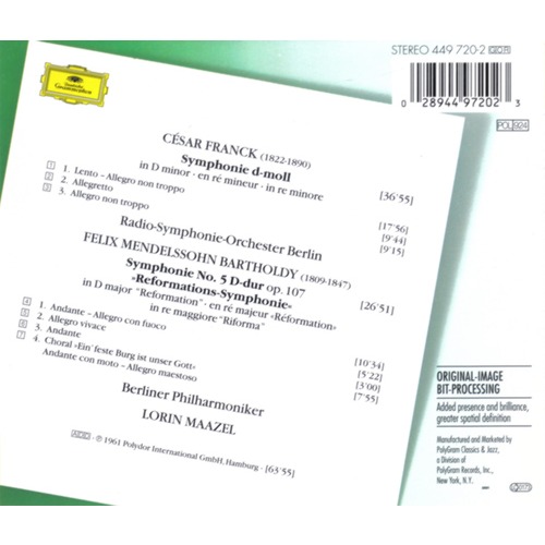 Symphonie d-mol; symphonie 5 / maazel by Franck / Mendelssohn, CD with ...