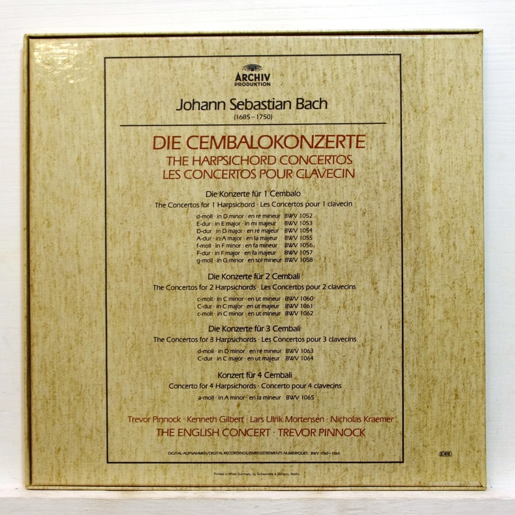 Js bach : the 13 harpsichord concertos, bwv 1052 to 1058 by Trevor ...