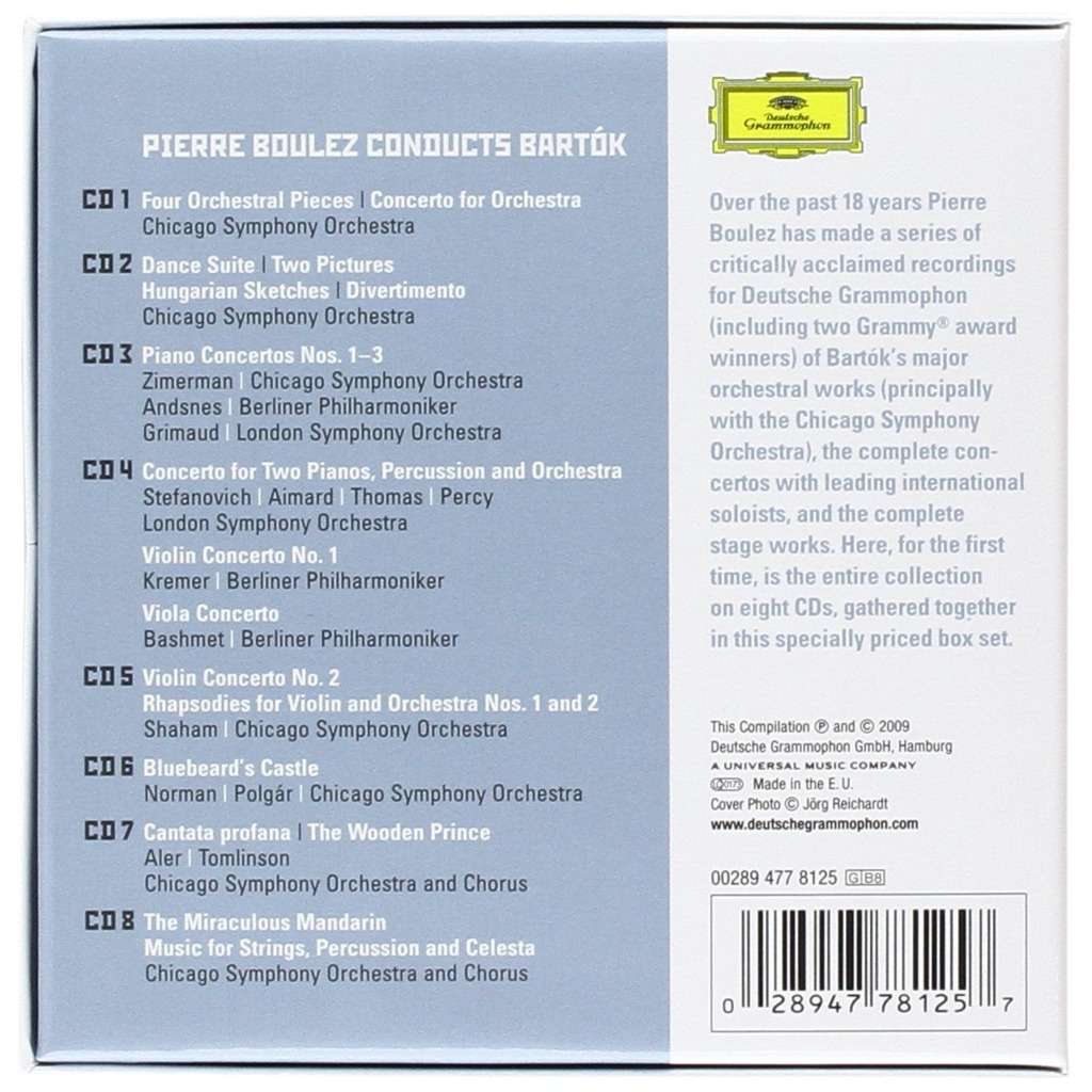 Pierre boulez conducts bartok de Bartók, Béla, CD x 8 chez melomaan - Ref:116133145