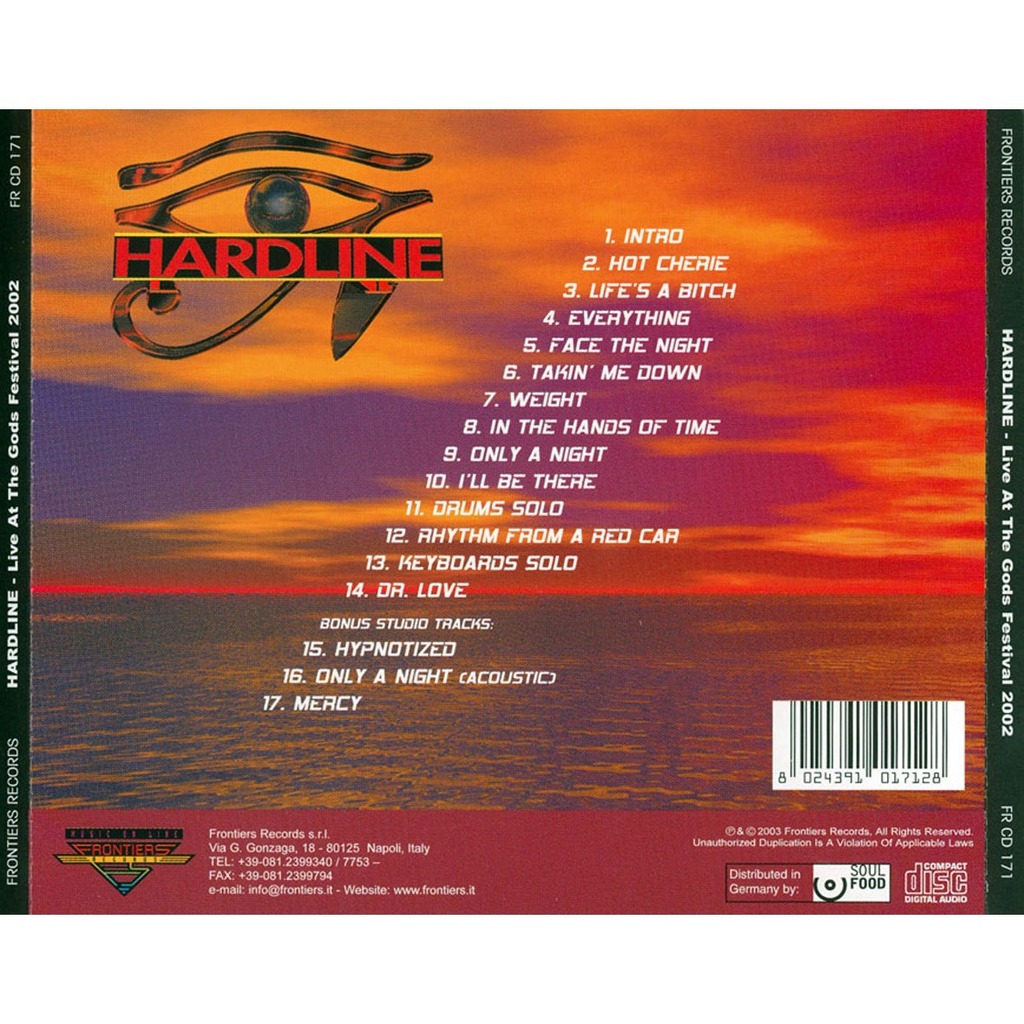 Live at the gods festival 2002 by Hardline, CD with minkocitron - Ref ...