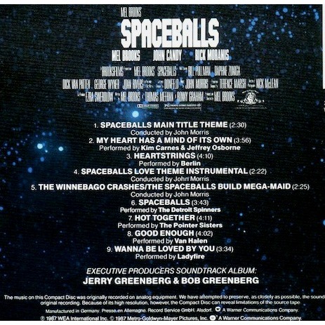 Spaceballs - the soundtrack by John Morris / Van Halen / Kim Carnes ...