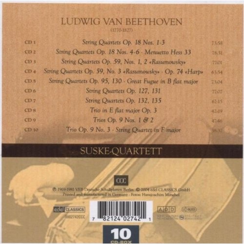 String quartets, menuetto, string trios / suske quartett by Beethoven, Ludwig Van, CD box with ...