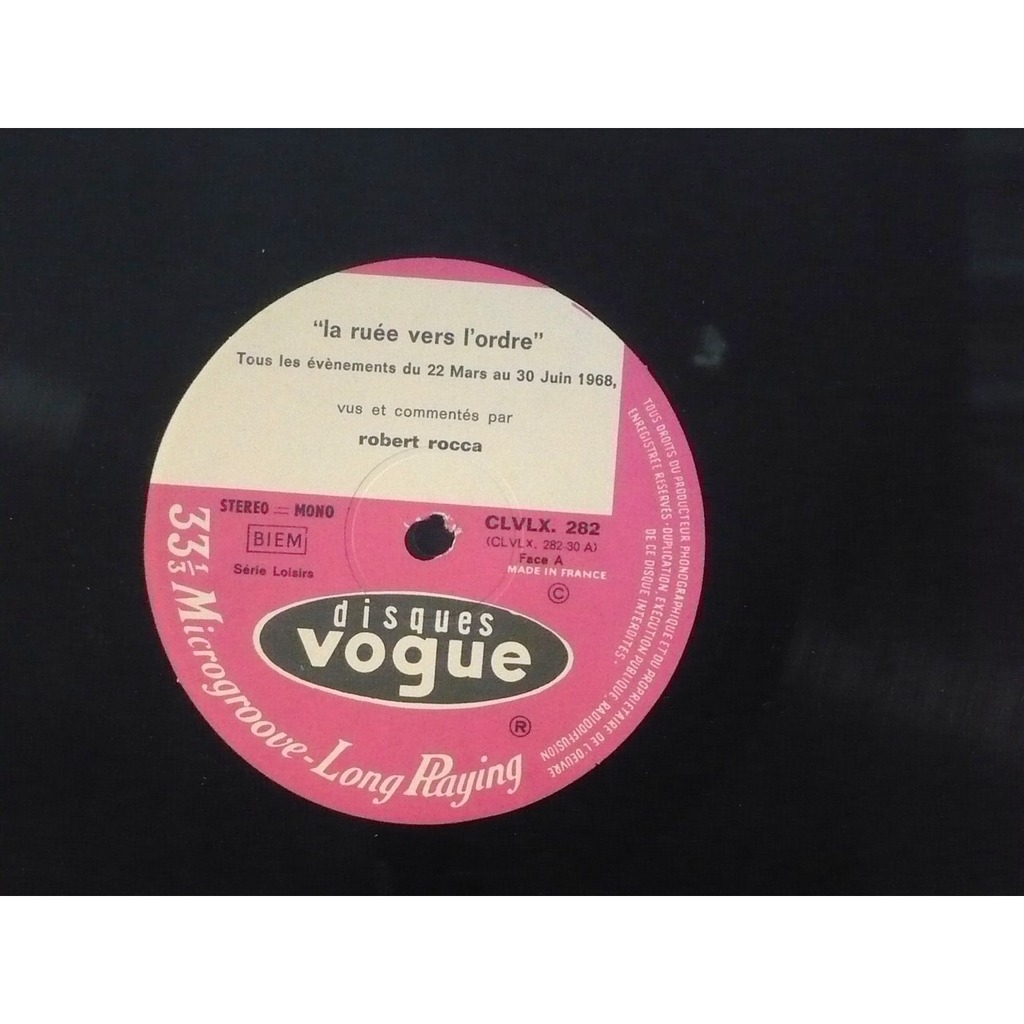 La ruée vers l'ordre de Robert Rocca, 33T chez voguemint - Ref:117118510