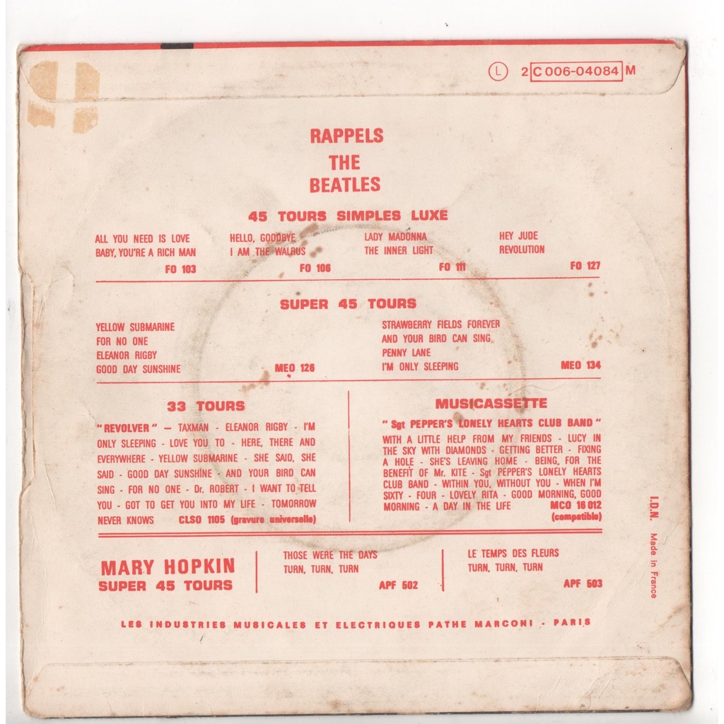 Get back de The Beatles, 45 RPM x 2 (SP) con vallois - Ref:117232481