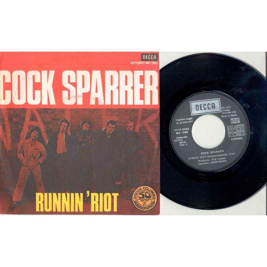 Runnin' riot (spanish 1977 2-trk 7single absolutely unique ps) - Cock ...