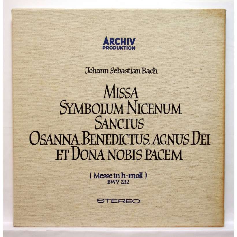 Js bach : missa symbolum nicenum sanctus osanna, benedictus, agnus del ...