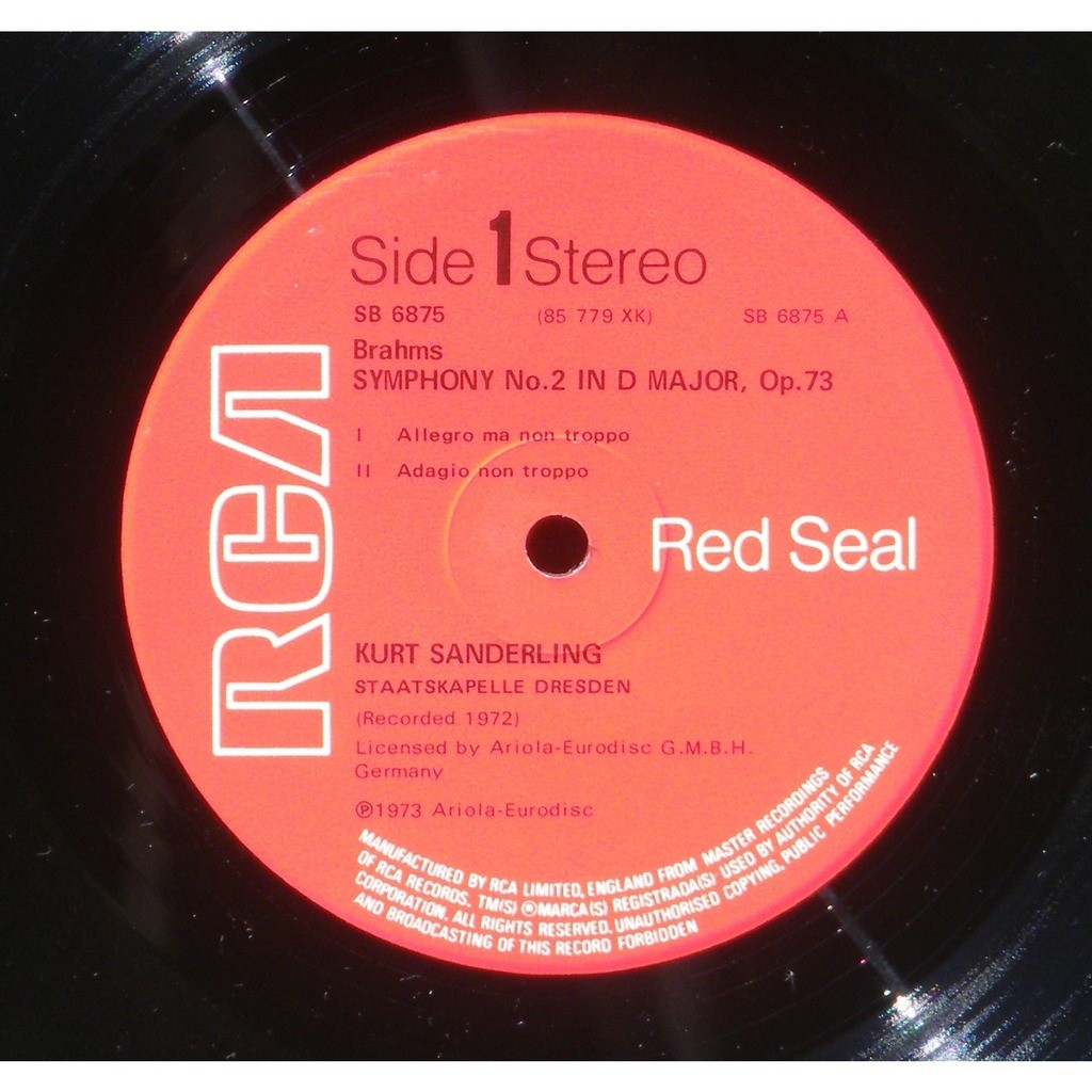 Brahms symphonie 2 kurt sanderling staatskapelle dresden by Brahms ...