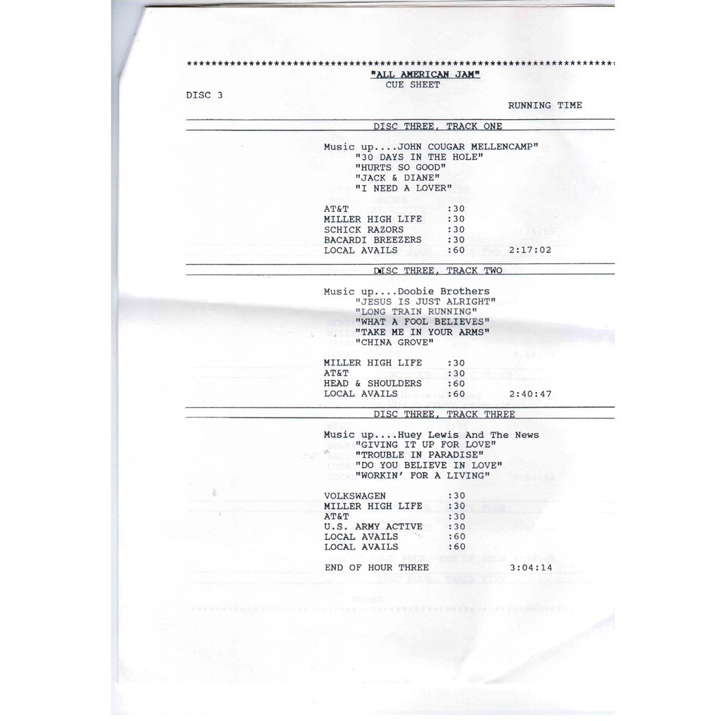 The all american jam ii (usa 1991 promo 'media america radio' 4cd radio ...