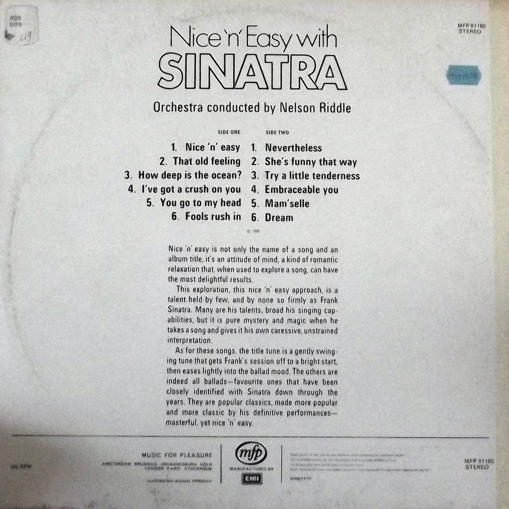 Nice 'n' easy with sinatra de Frank Sinatra, 33T chez vinyl59 - Ref:117797754