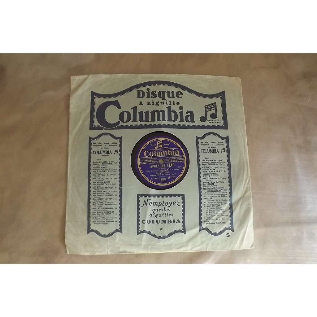 Apres un reve de Faure Maurice Vallin Thill Marguerite Long, 78T chez ...