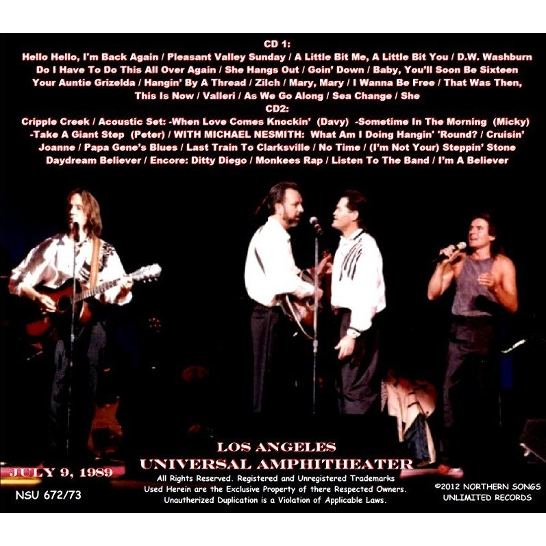 Live universal amphitheater 1989 july 9 2cd by The Monkees, CD x 2 with ...