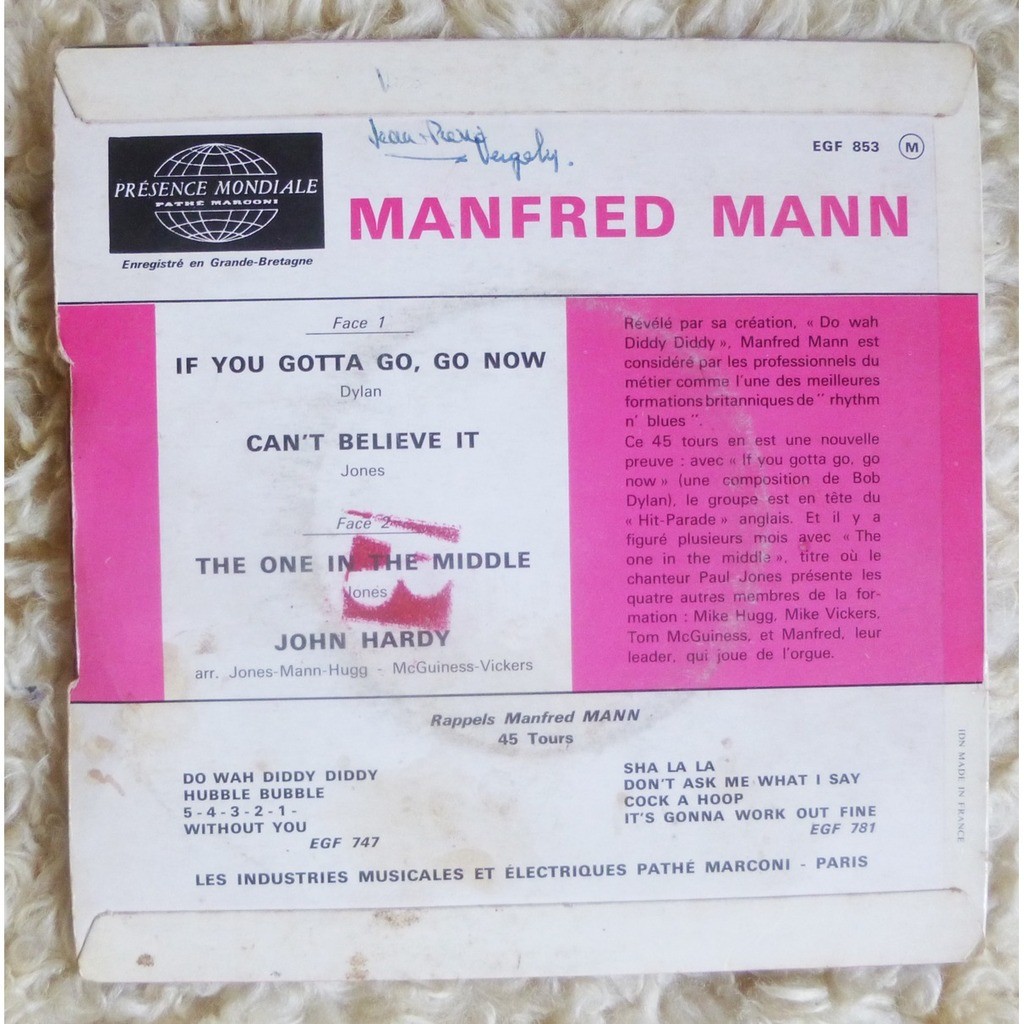 If you gotta go go now - can't believe it - the one in the middle ...