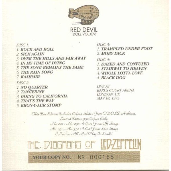 Red devil (tdolz lbl ltd 350 copies 4cd & 4slides & insert box) - Led ...