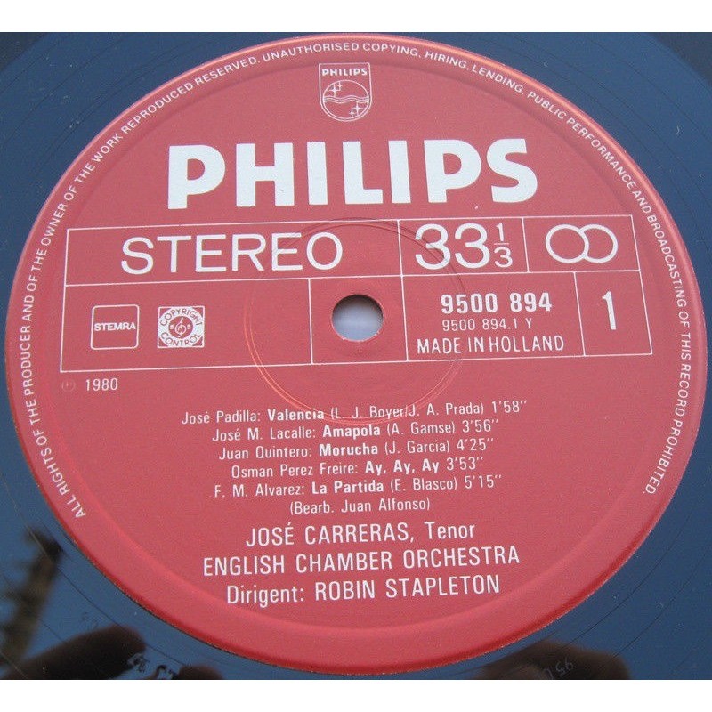 Romantico by Jose Carreras / Robin Stapleton, LP with recordrome - Ref ...