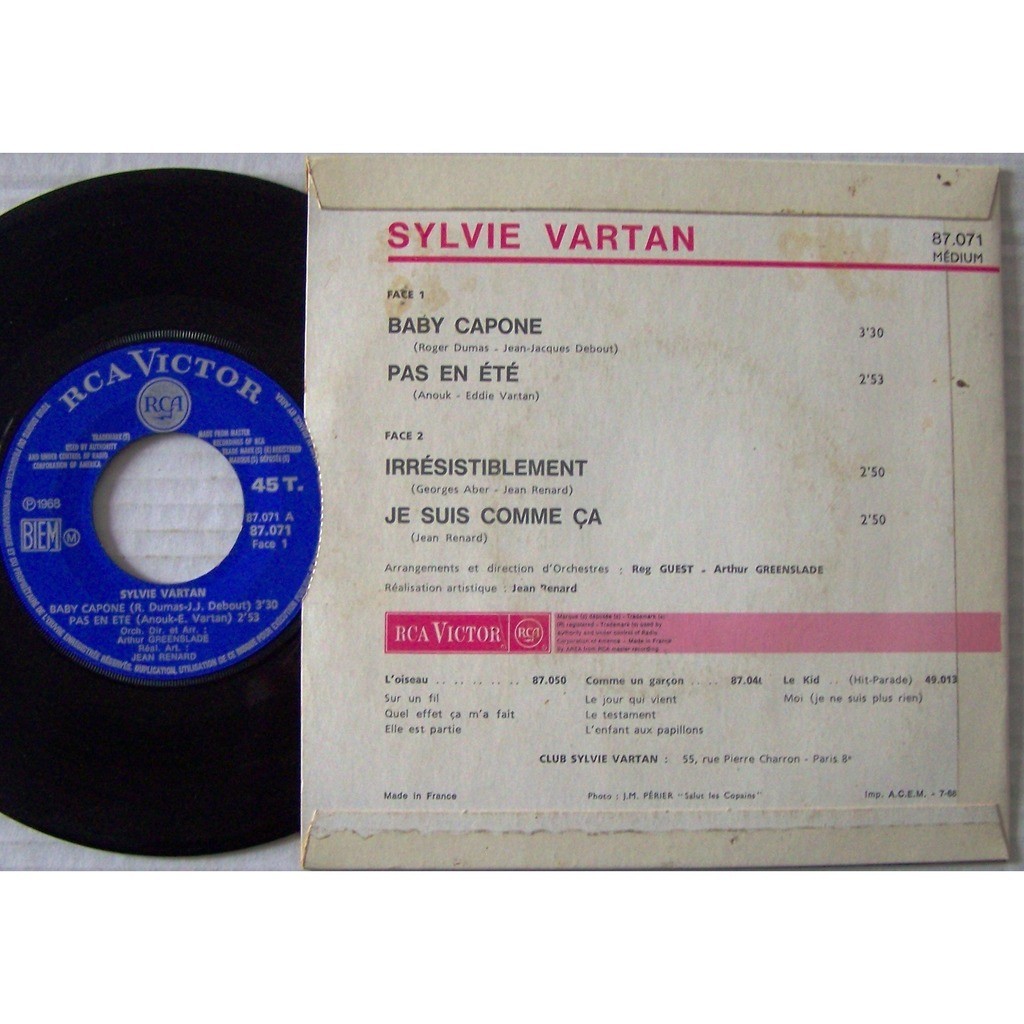 Baby capone by Sylvie Vartan, EP with lapopmusic902000 - Ref:118375074