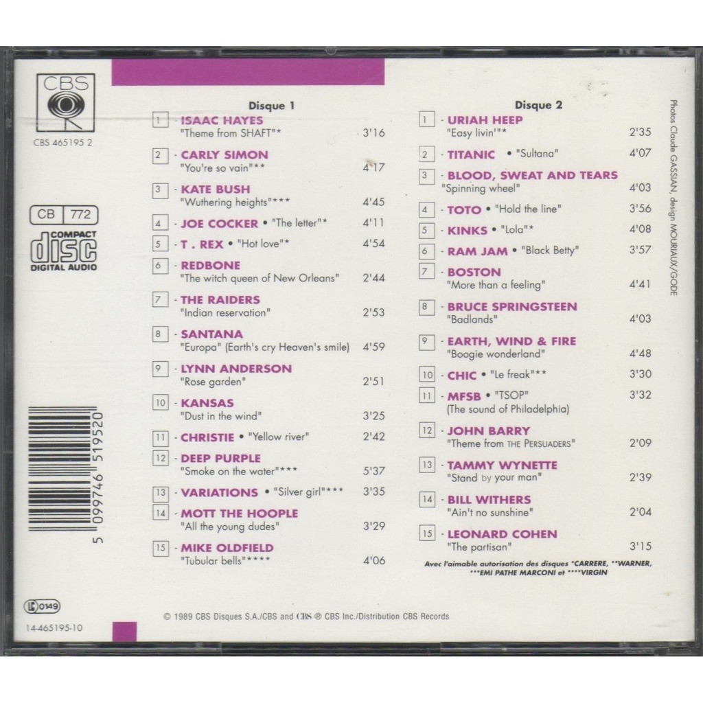 Les annees 70 - les annees pop (french 1989 ltd 30-trk v/a 2cd box ...