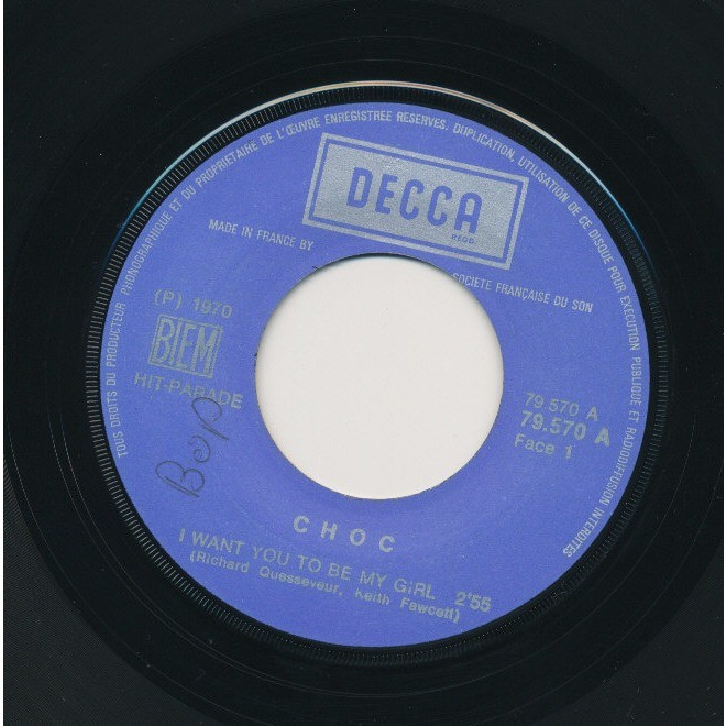 I want you to be my girl - way of life de Choc - Richard Kennings, SP ...