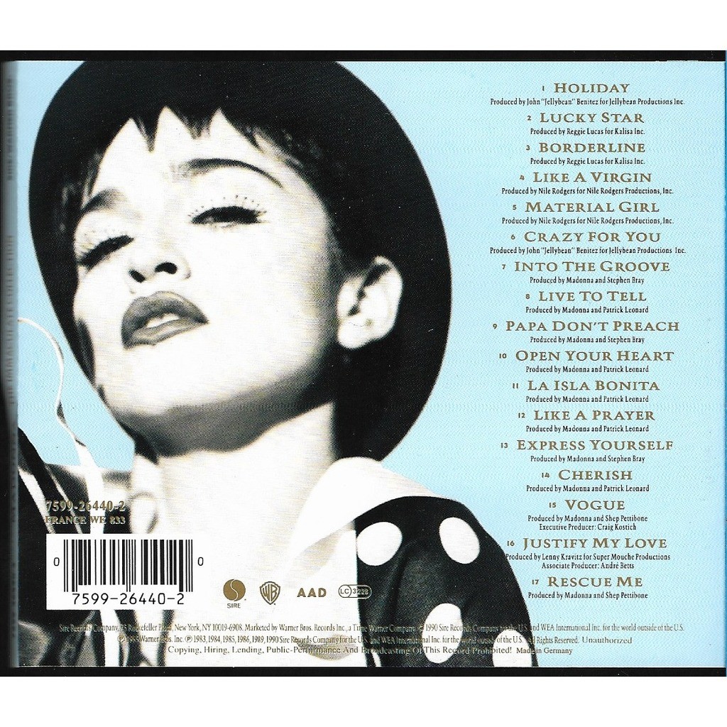 Immaculate collection - Madonna - ( CD ) - セラー： libertemusic - Id:118550125