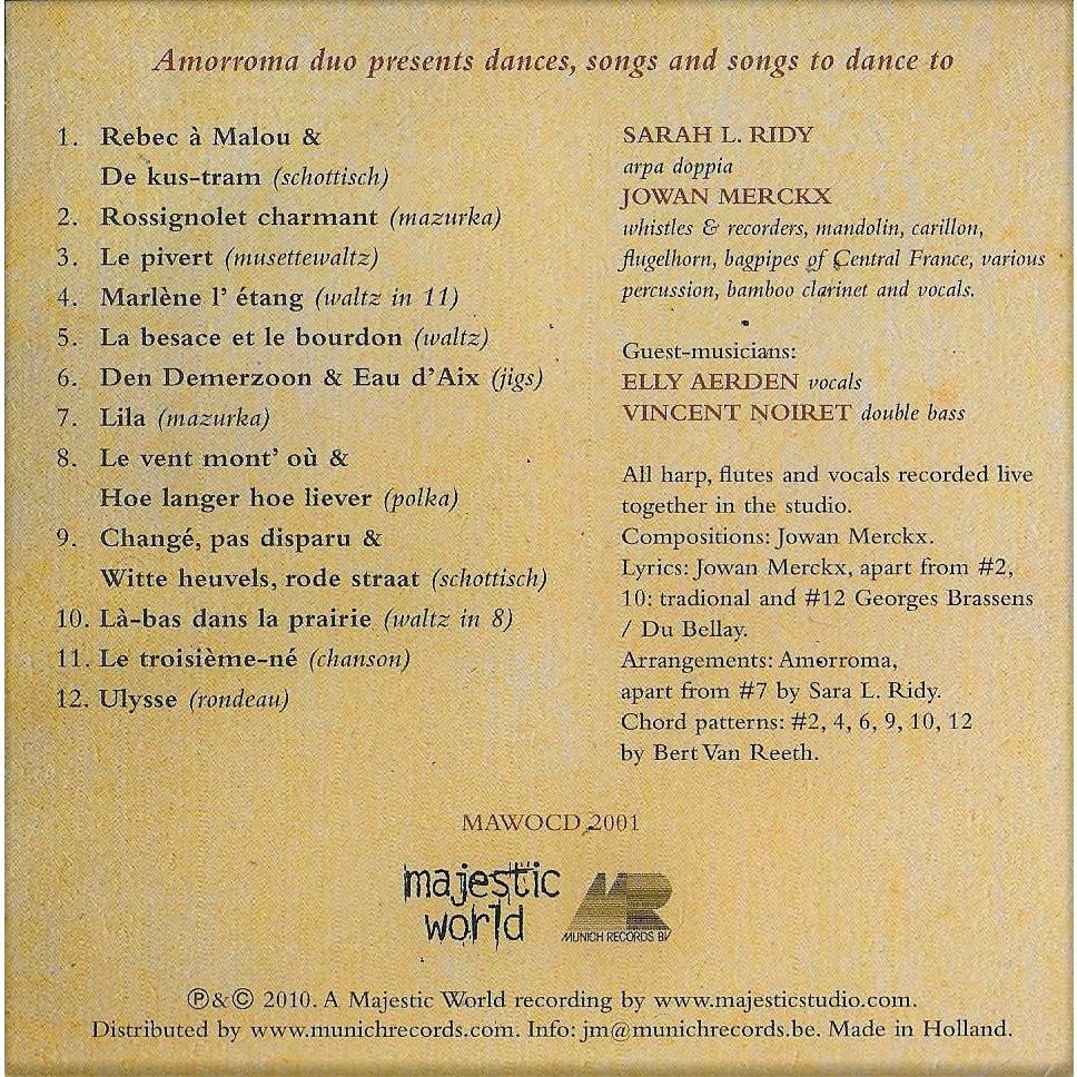 La-bas dans ces vallons by Amorroma Duo ( Jowan Merckx & Sarah Louise Ridy ), CD with ...