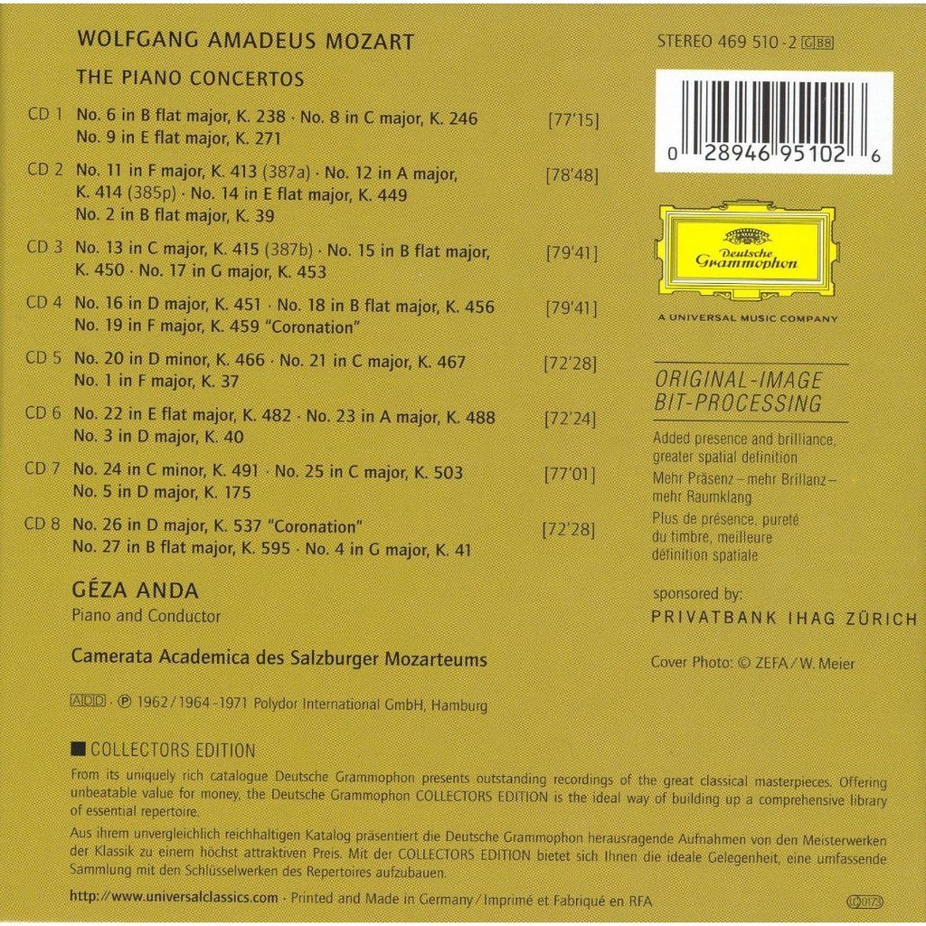 Complete piano concertos / salzburg mozarteum camerata academica, géza ...