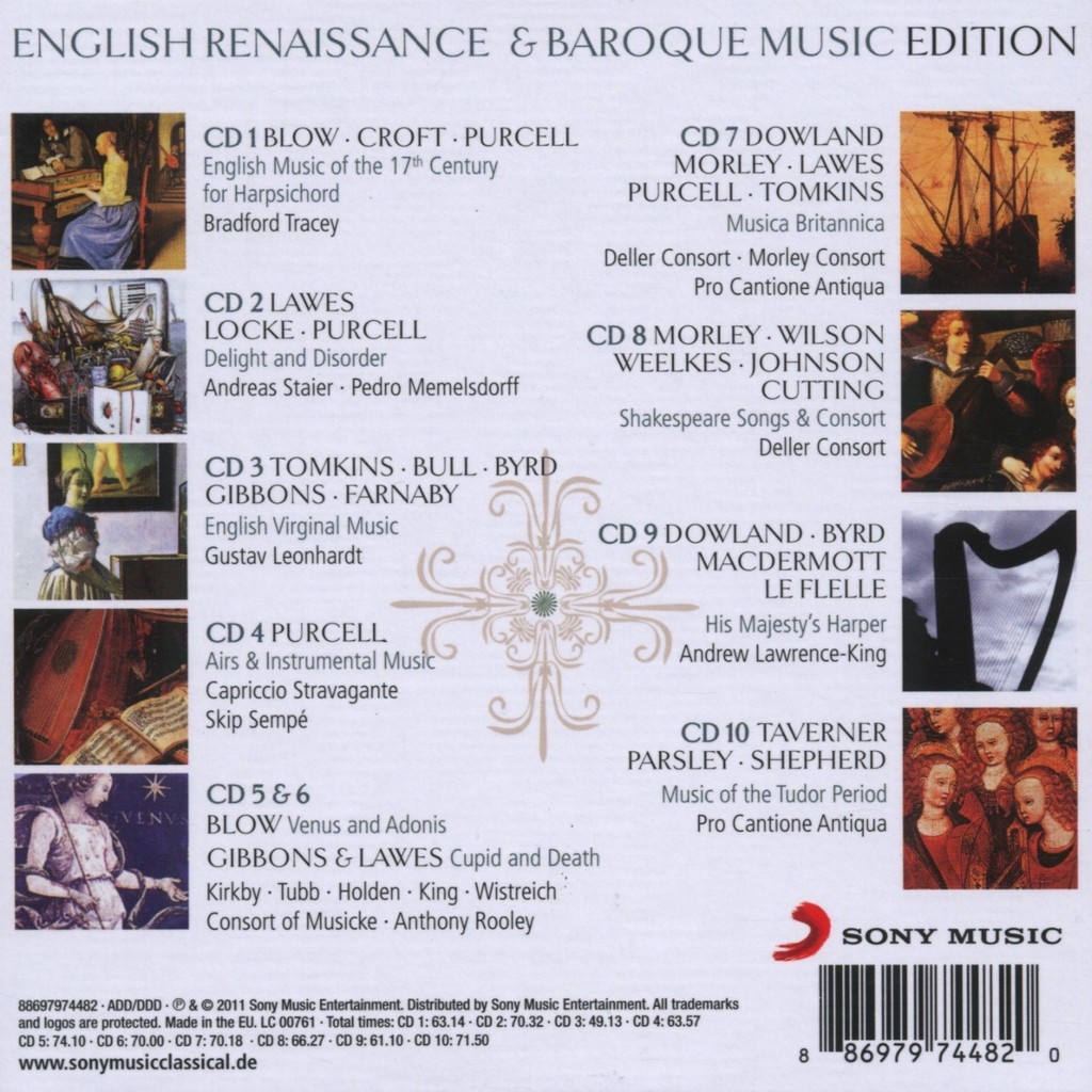 English renaissance & baroque music edition / tracey, staier, leonhardt ...