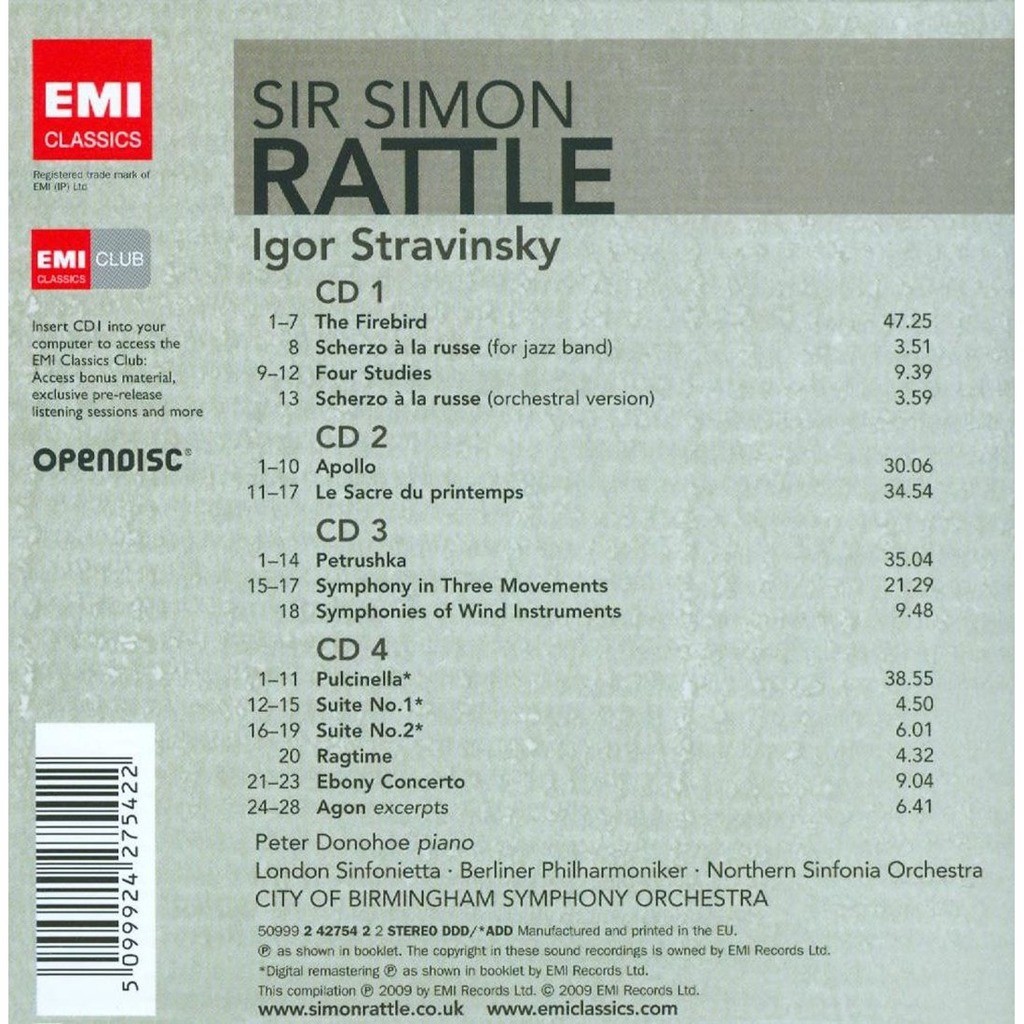 The firebird, petrushka, the rite of spring, etc / sir simon rattle, et ...