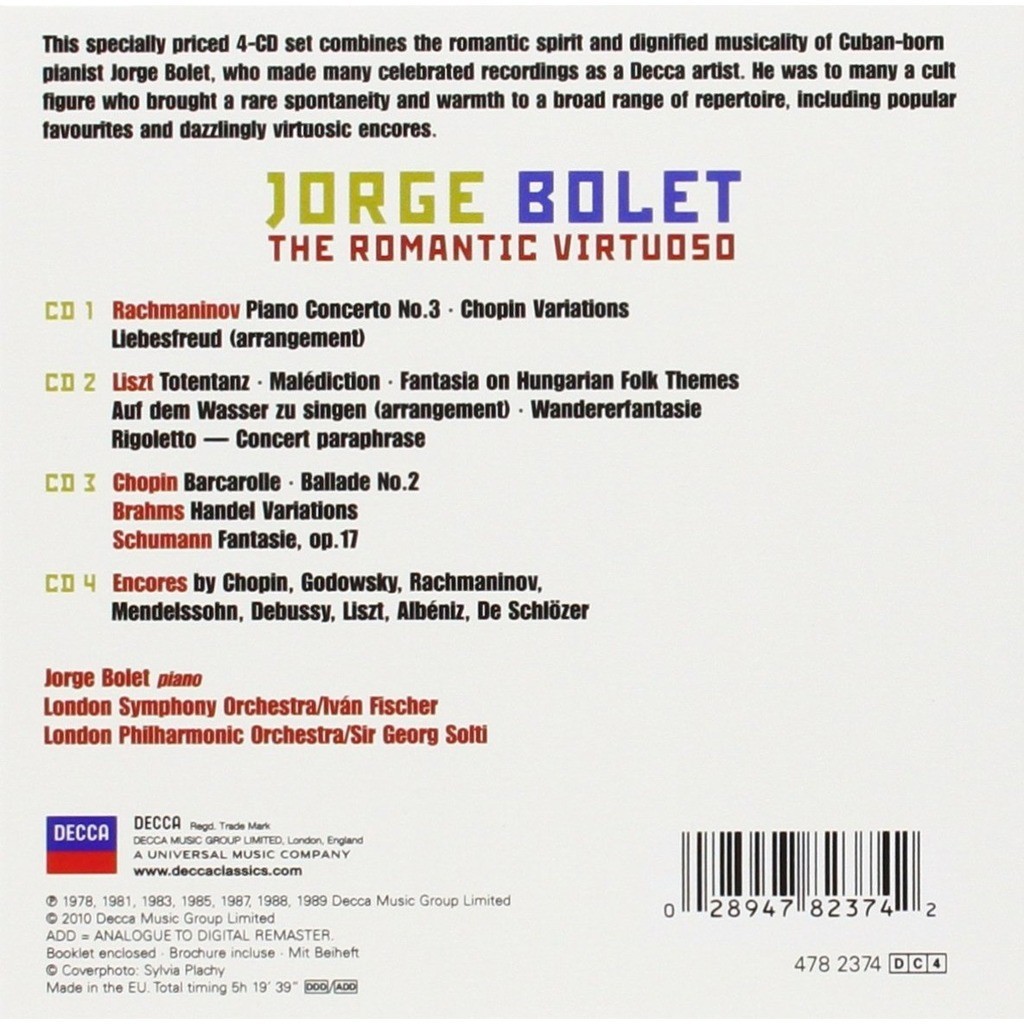 Jorge bolet - the romantic virtuoso / iván fischer, sir george solti ...