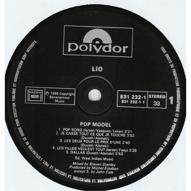 Pop model by Lio, LP with ny-212 - Ref:118867588