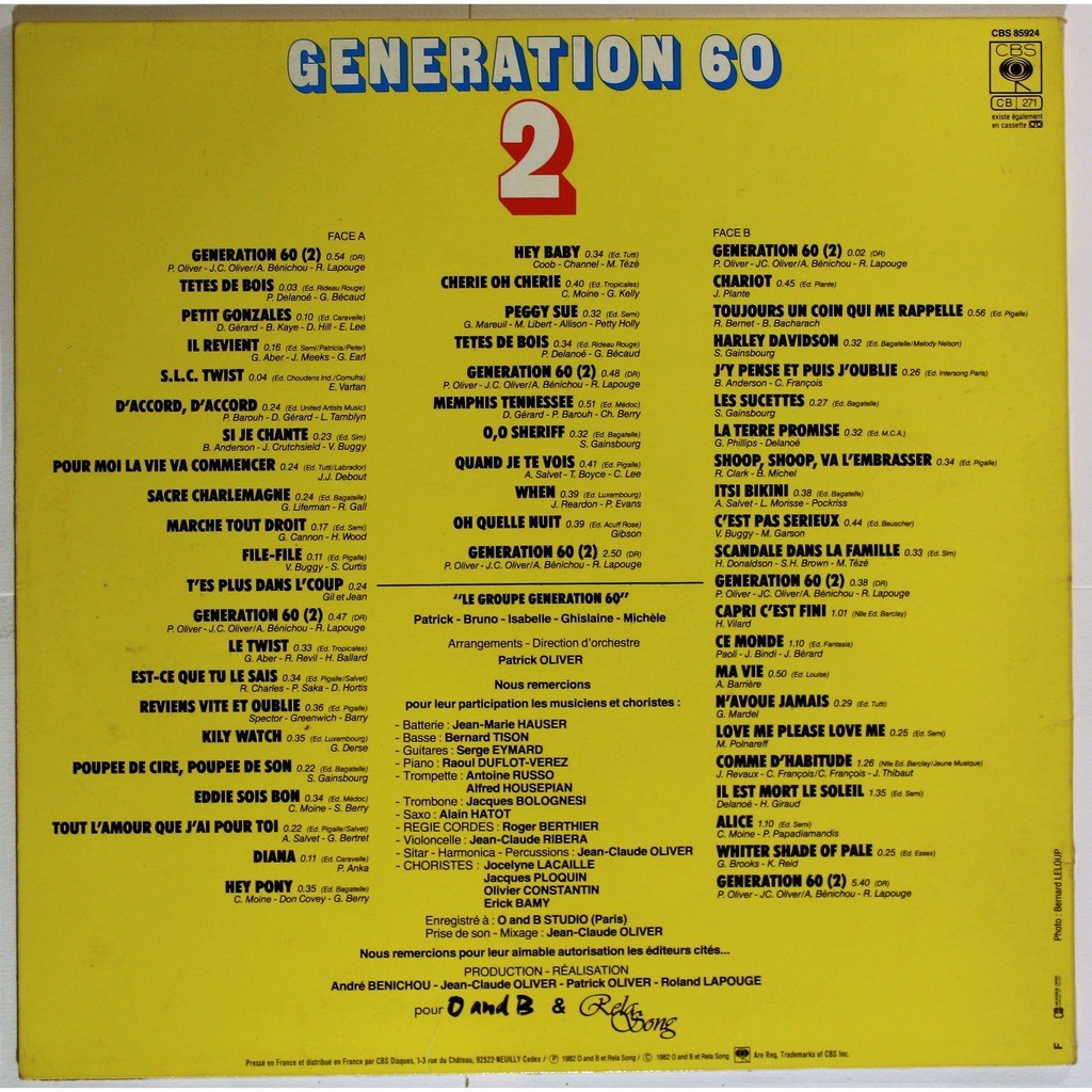 Generation 60 2 de Generation 60, 33T chez cruisexruffalo - Ref:118871270
