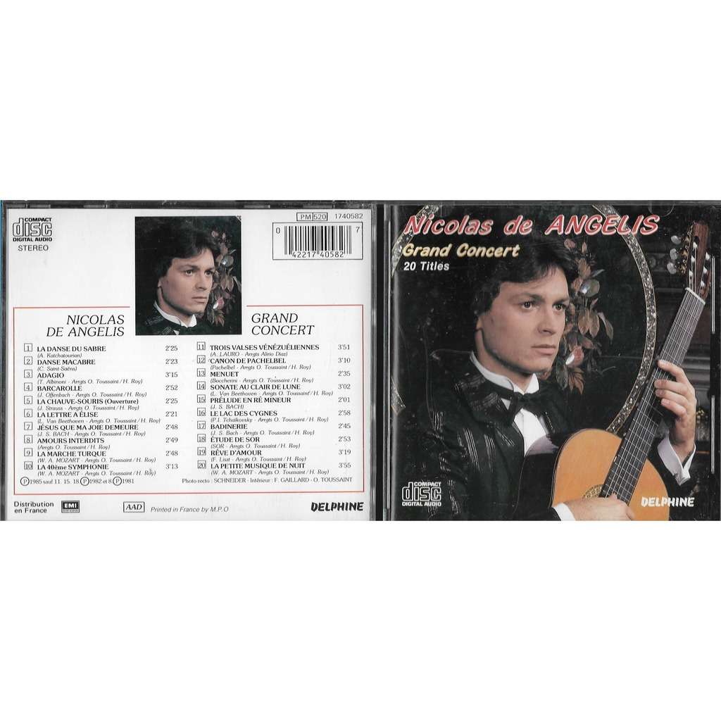 Grand concert 20 titres by Nicolas De Angelis, CD with libertemusic ...