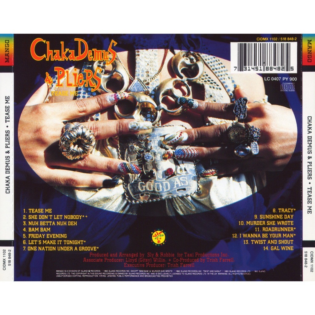 Tease me by Chaka Demus & Pliers, CD with coolnote - Ref:118878138
