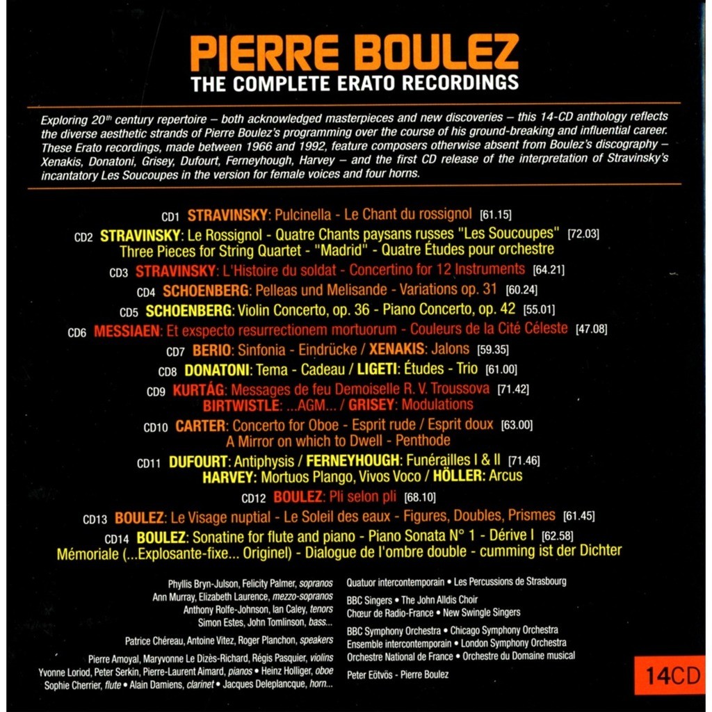 Pierre boulez: the complete erato recordings / bbc so, chicago so ...