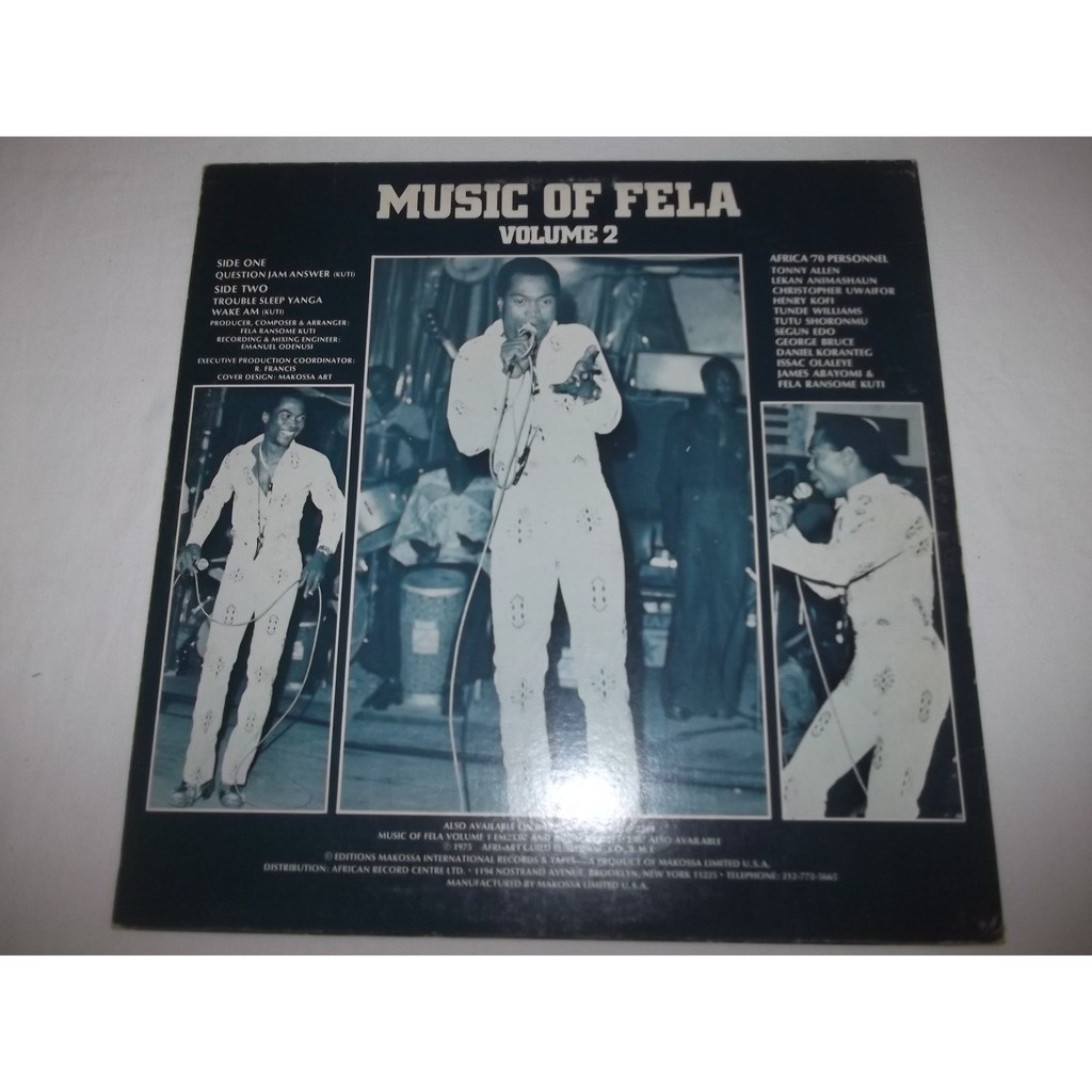Question jam answer - music of fela volume 2 de Fela & The Africa 70 ...