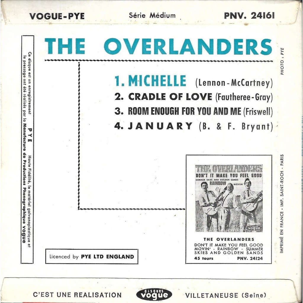 Michelle de Overlanders (The) / Beatles, EP chez kawa84 - Ref:118966055