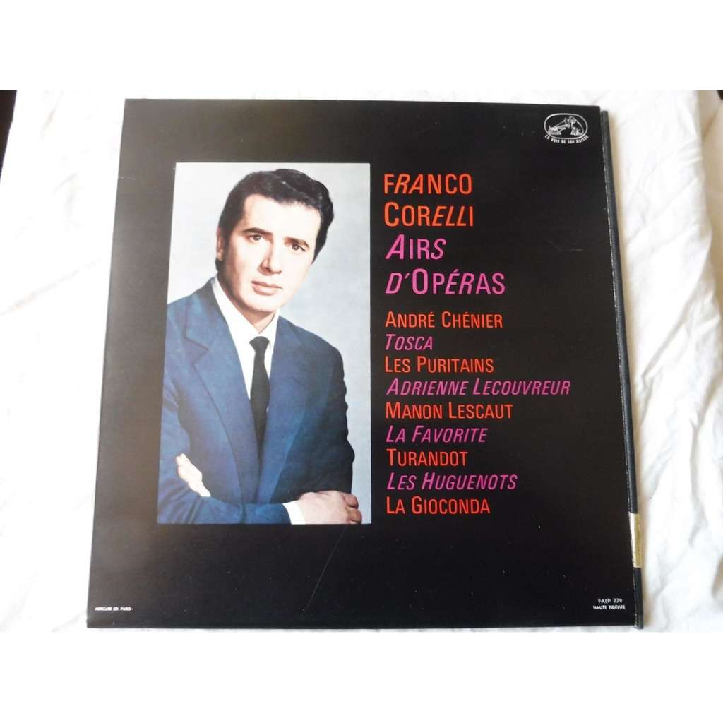 Airs d'operas de Franco Corelli, 33T chez klassiklabel - Ref:118986802