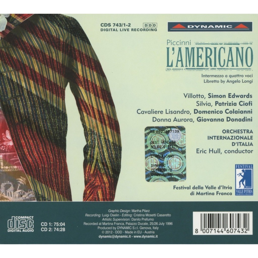 L'americano / eric hull de Piccinni, Niccolò (1728-1800), CD x 2 chez ...
