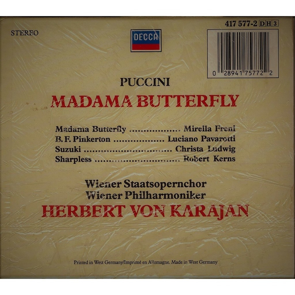 Madama butterfly / herbert von karajan, luciano pavarotti by Puccini, Giacomo, CD x 2 with ...
