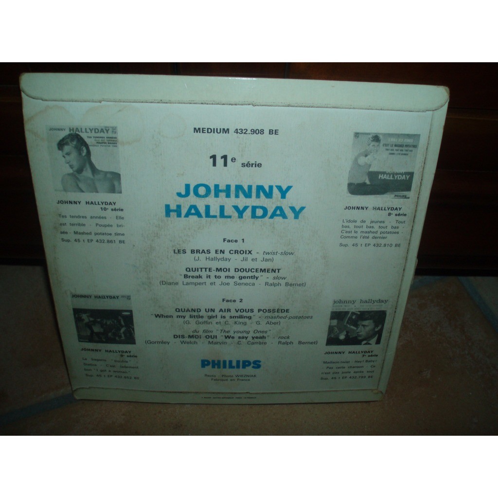 Les bras en croix +3 de Johnny Hallyday, EP chez slsl1951 - Ref:118887484
