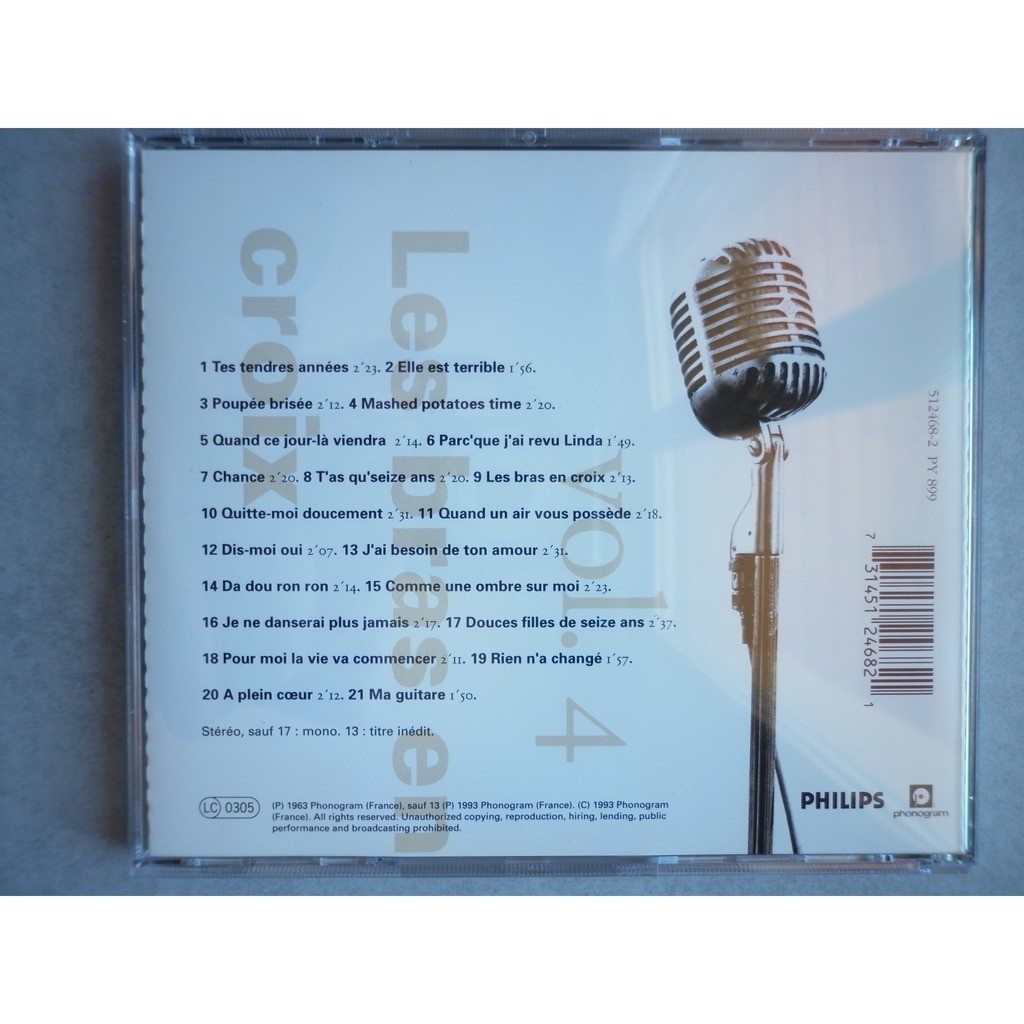 Les bras en croix 1962-63 n°04 de Johnny Hallyday, CD chez fanfan - Ref ...